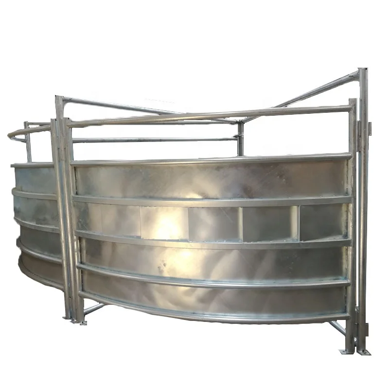 3m Wide Galvanized Steel Livestock Tubs for Semi-Circular Forcing Yard ...