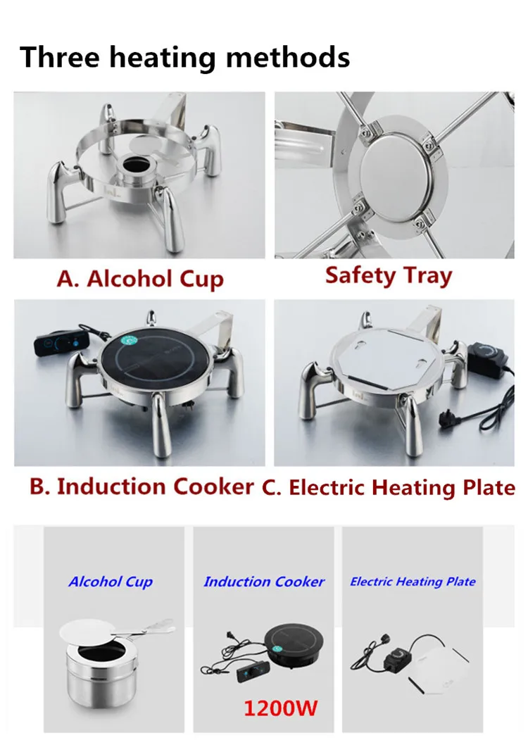 High Quality Induction Round Buffet Server 6l Stainless Steel Buffet ...