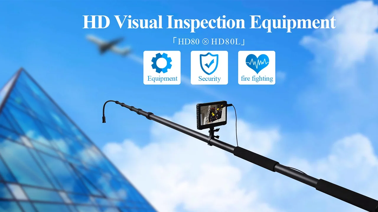 Handheld 8m /10m Flexible Telescopic Pole Inspection Camera With 7inch ...