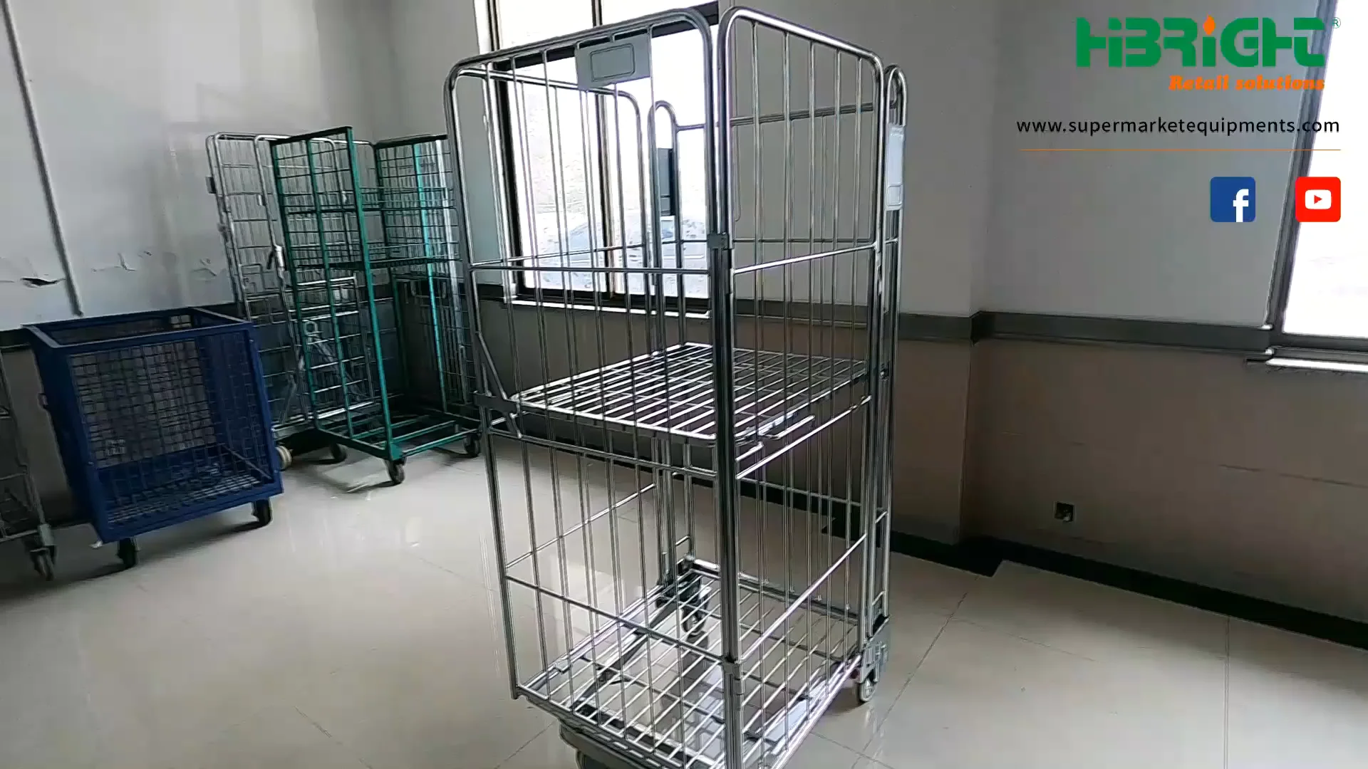 Warehouse Collapsible Heavy Duty Moving Cart Bin Cage Trolley - Buy ...