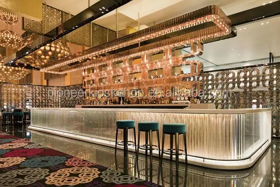 Luxury Bar Counter Design for Restaurants - Customized Solid Wood Bar ...
