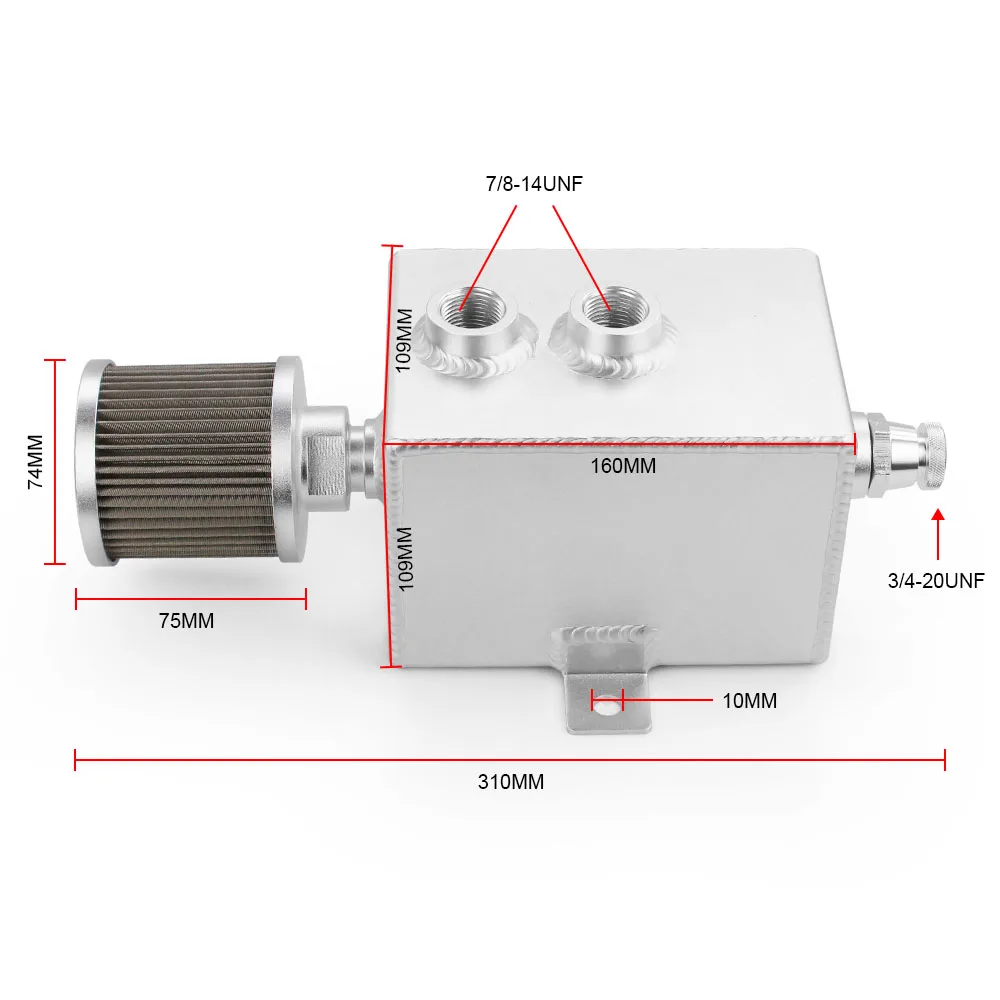 Racing Power Oil Breather Filters Tank,Cnc Aluminum An10 Baffle 2l Oil ...