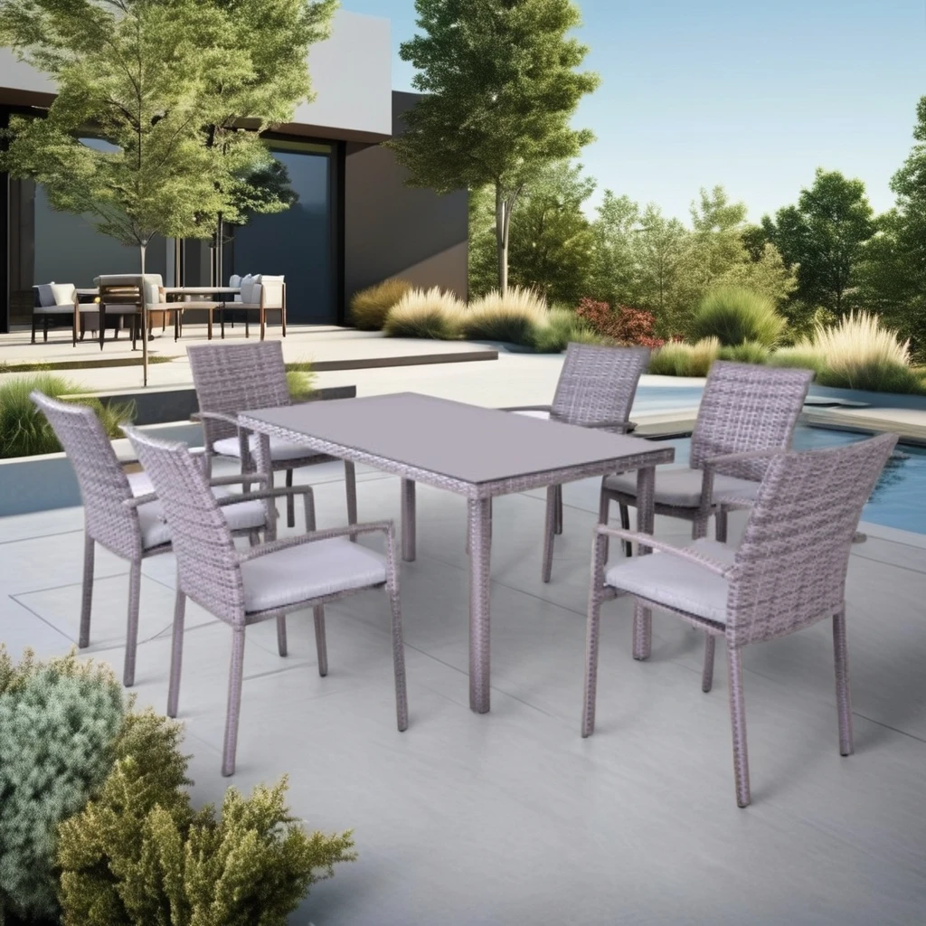 Elegant Waterproof Outdoor Garden Dining Set for Restaurant Furniture ...