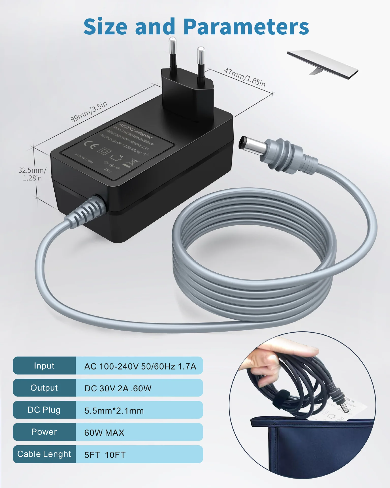60W Gen4 MINI Starlink Power Supply Adapter Charger Cable