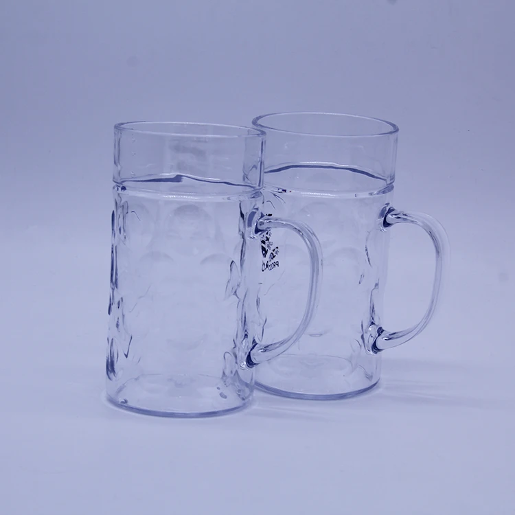 1l Large Dimpled Plastic Tankard Drink German Beer Stein Mug With ...