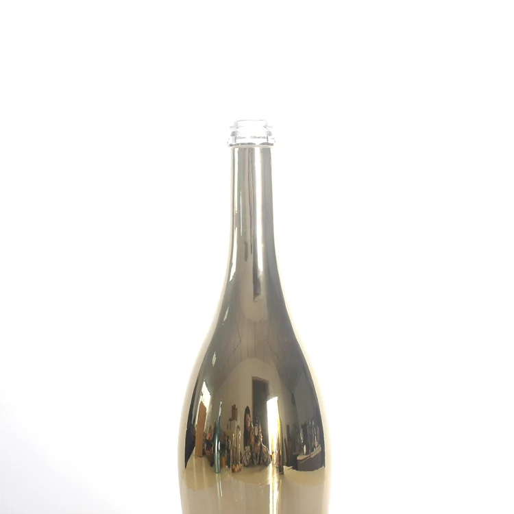 Electroplating Glass Bottle Golden Color 750ml Liquor Wine Whiskey ...