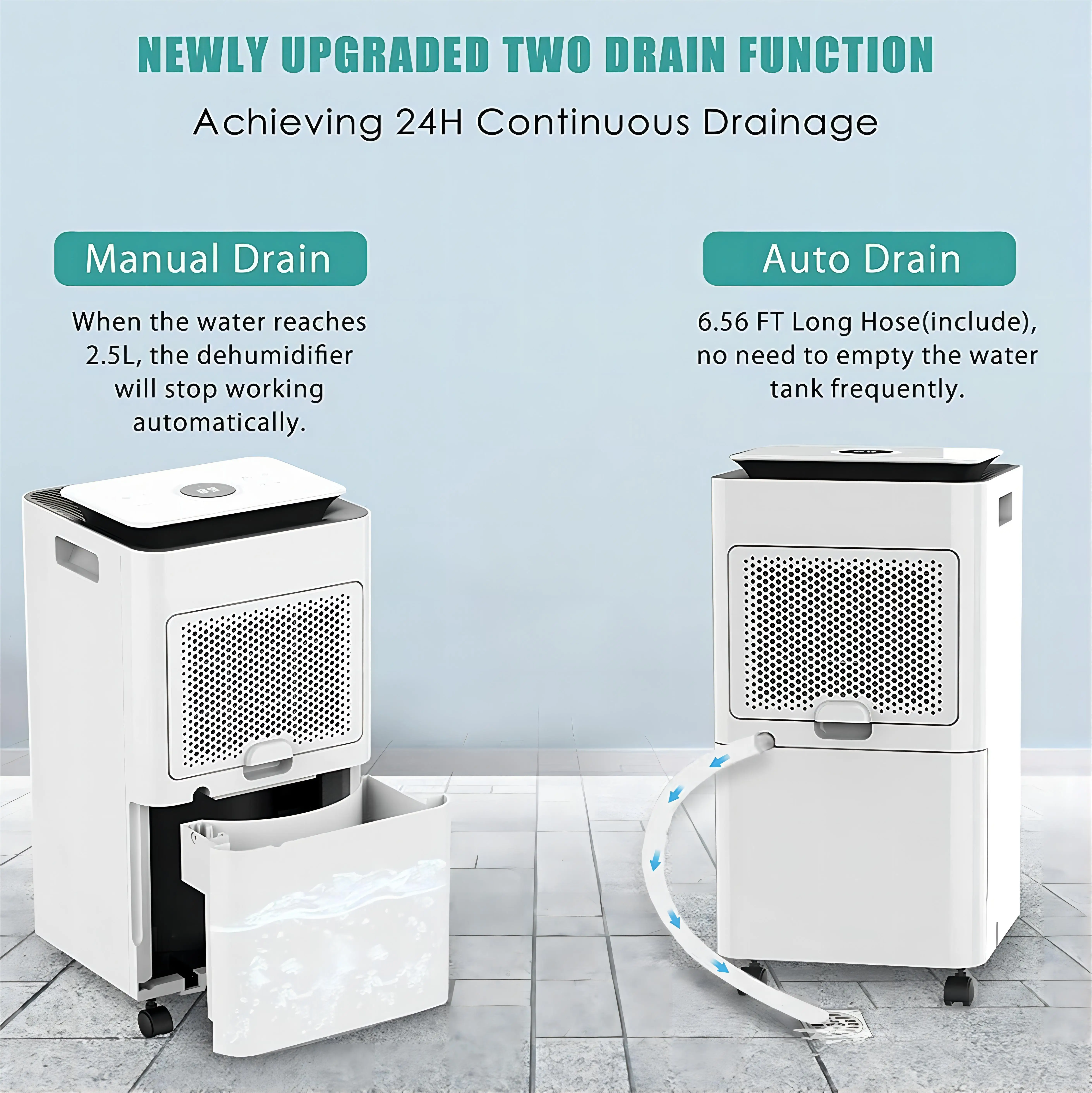 FUDA 12l/day Portable Air Dehumidifier with Smart Control