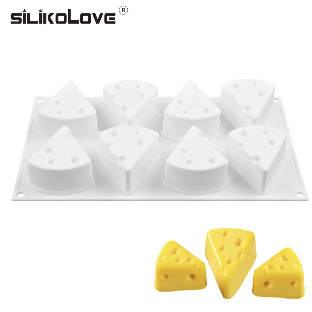 New Design 8 Cavities 3d Diy Baking Mold Cheese Block Cake Silicone ...