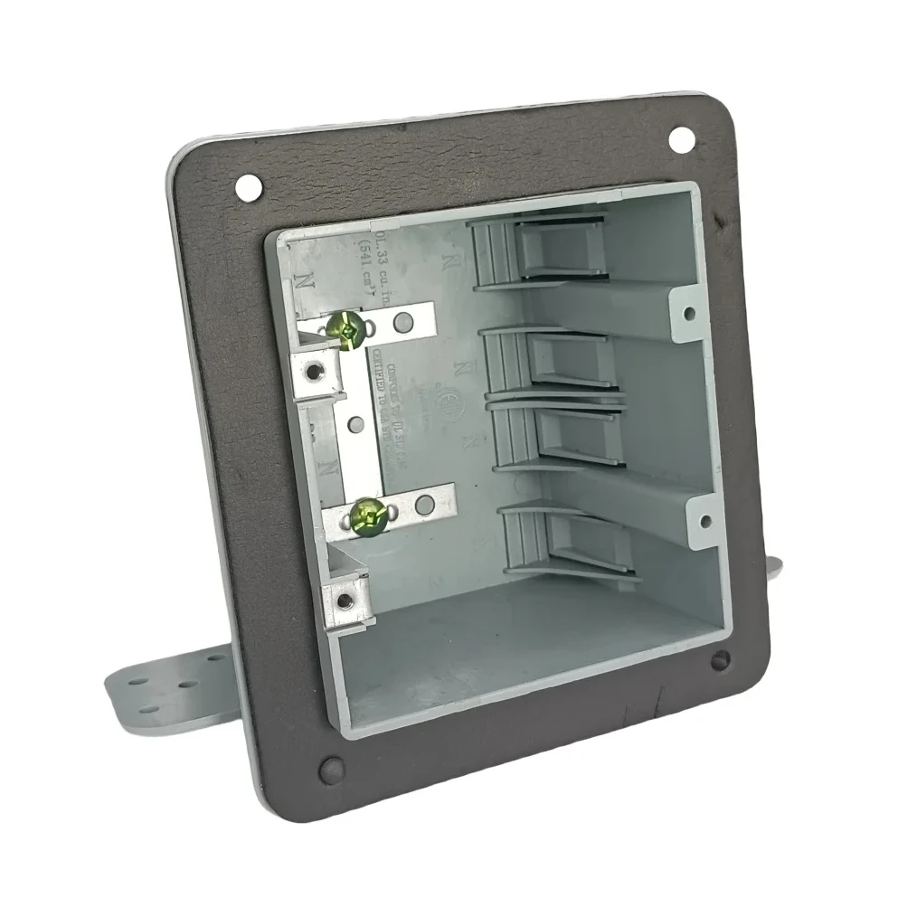 2-gang Non-metallic Device Box Square Switch Box Gray Electrical ...