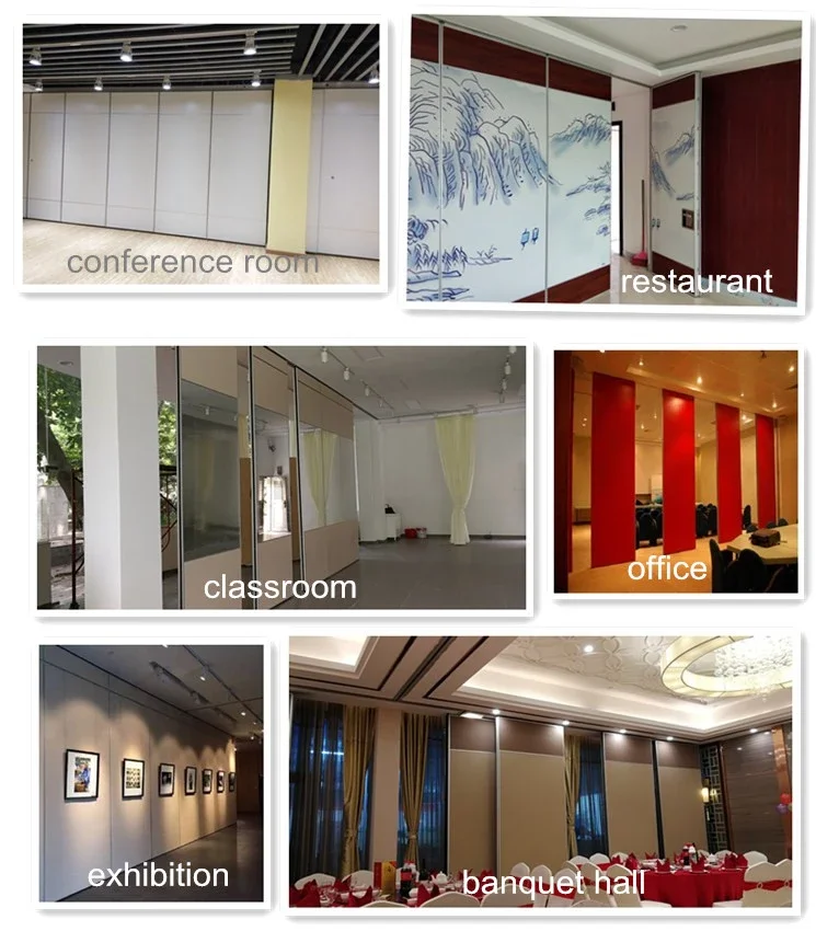 Movable MDF Laminated Folding Sliding Soundproof Fireproof Partition ...