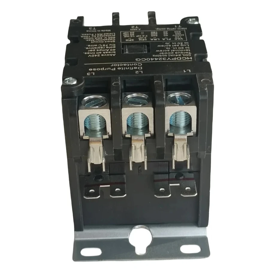 3-Pole 40A 240V AC Definite Purpose Contactor Black Color 40 FLA Silver ...