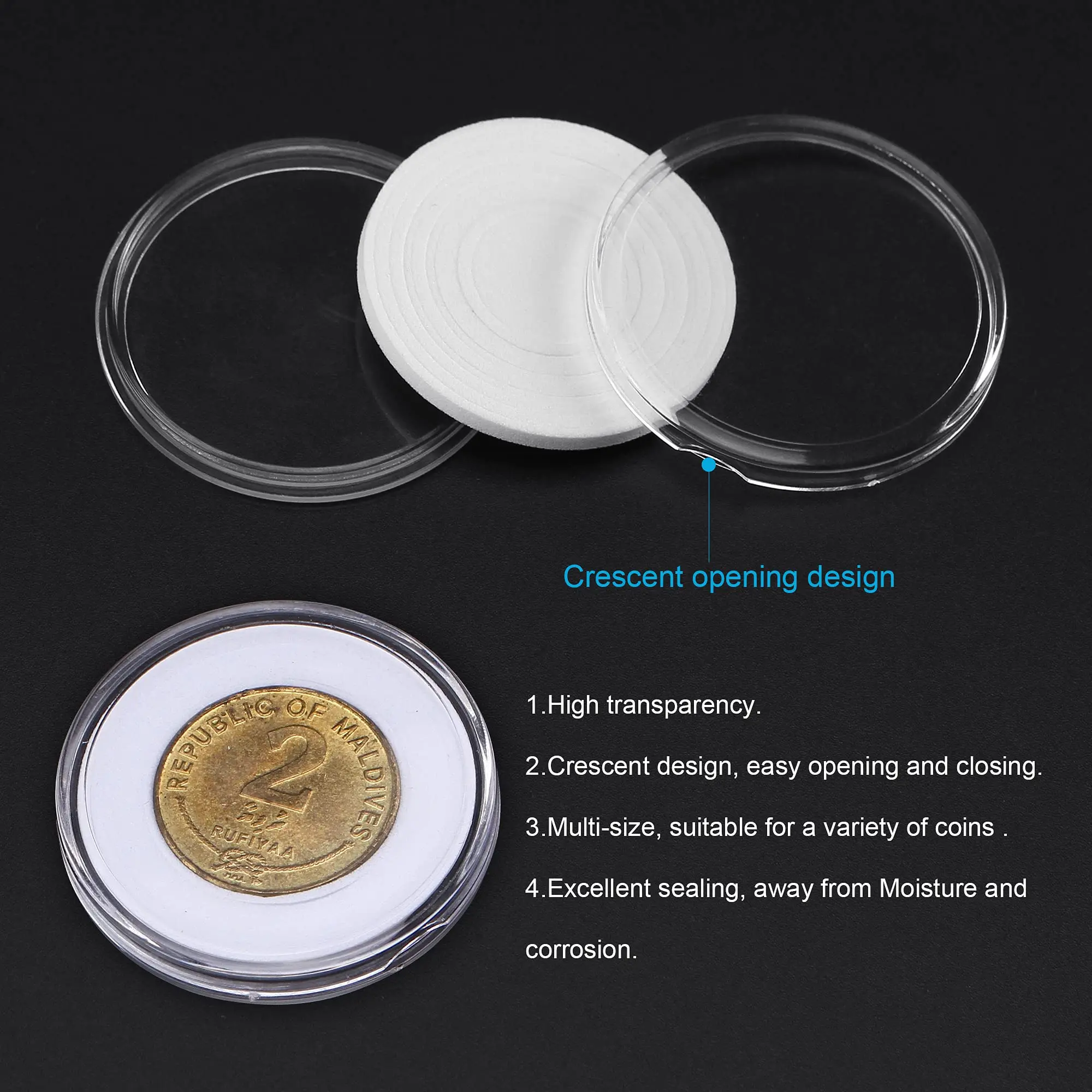 60 Pieces 41mm Coin Capsules - Secure Storage Solutions