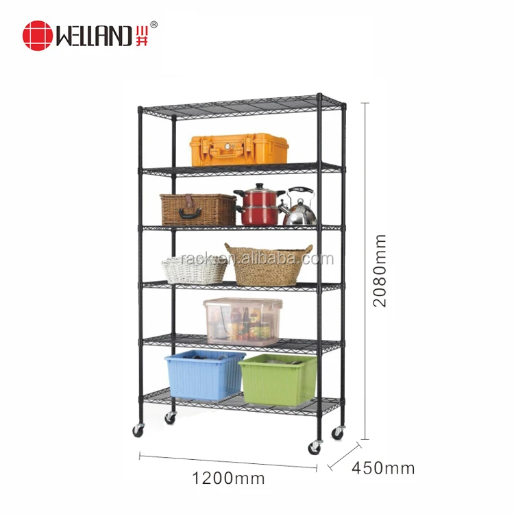 Heavy Duty 6 Tiers Powder Coated Metal Storage Wire Shelf Nsf Approval ...