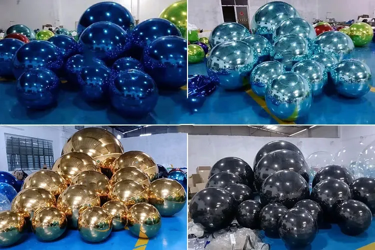 Outdoor Affordable Big Shiny Balls Inflatable Silver Smooth Shiny ...