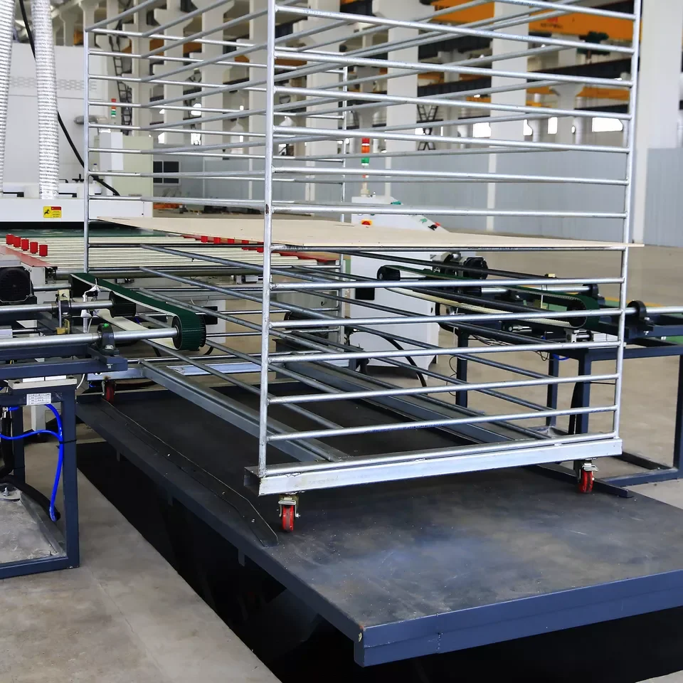 Automatic Delivering Machine Uploading Drying Racks For Wood Sheets ...