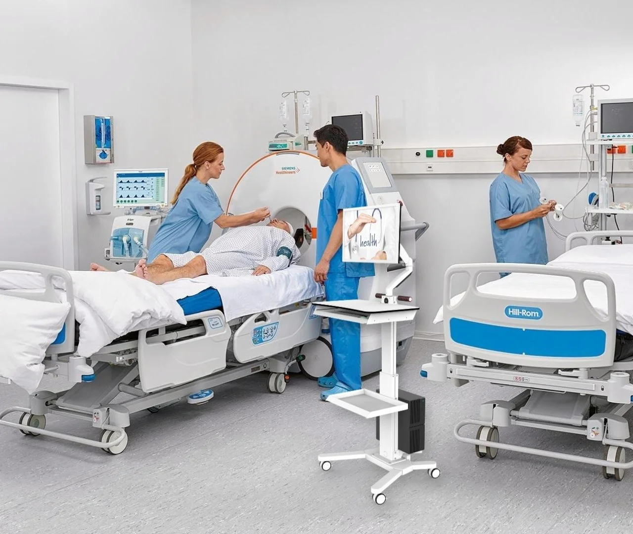 Medical Monitor Cart - Mobile Workstation for Hospitals