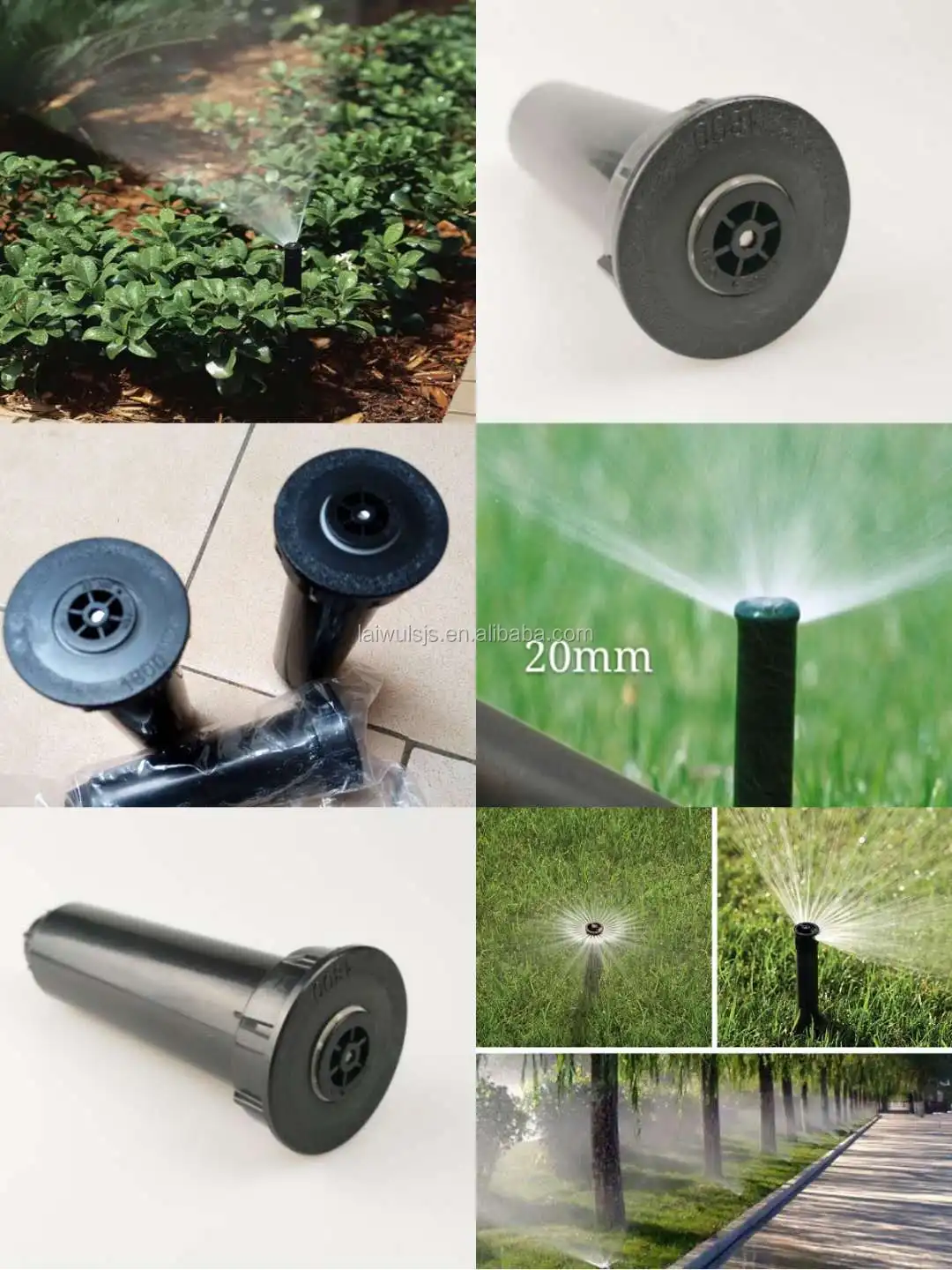 Garden Watering Pop-up Sprinkler Head Plastic 4" Irrigation