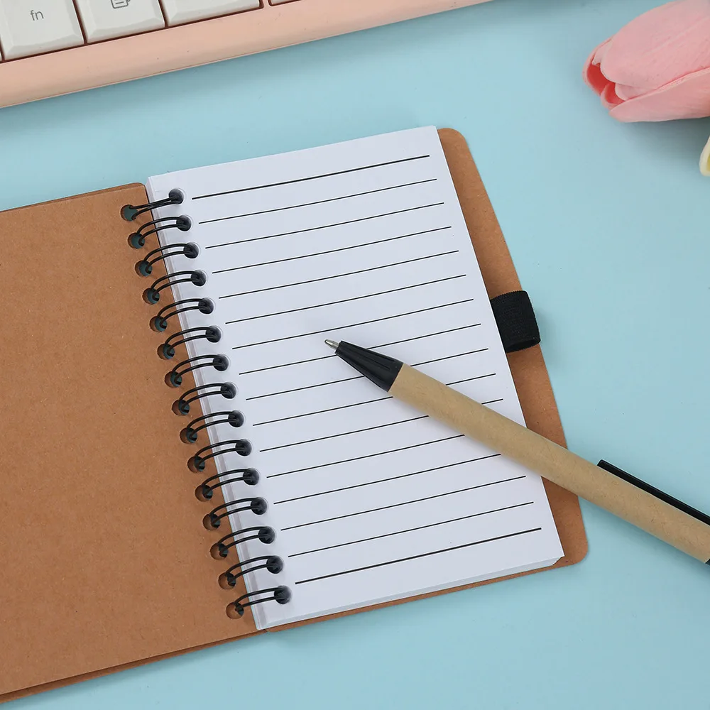 Customizable Logo Notebook With Pen Creative Kraft Paper Loose Leaf ...