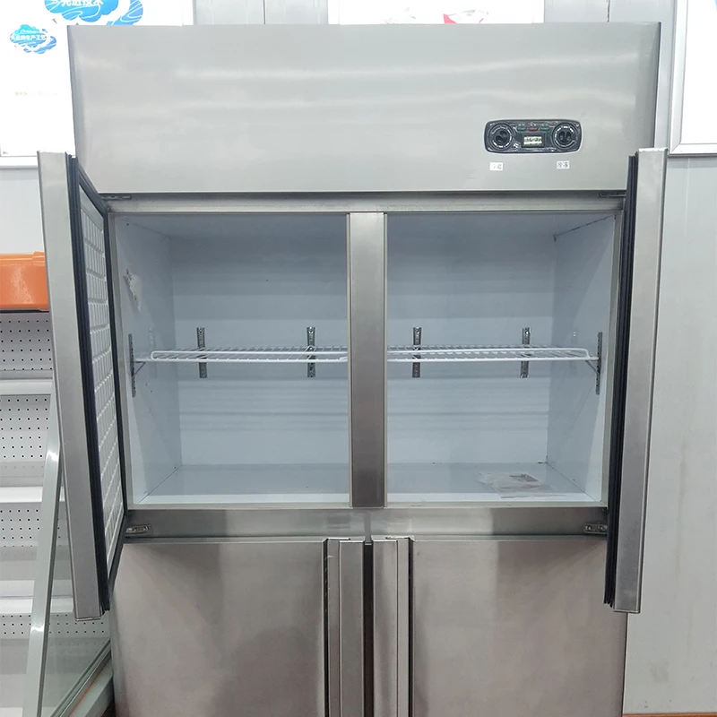 Fan 2 Door Commercial Refrigerator - XURUI 900L Double Layers Glass Door
