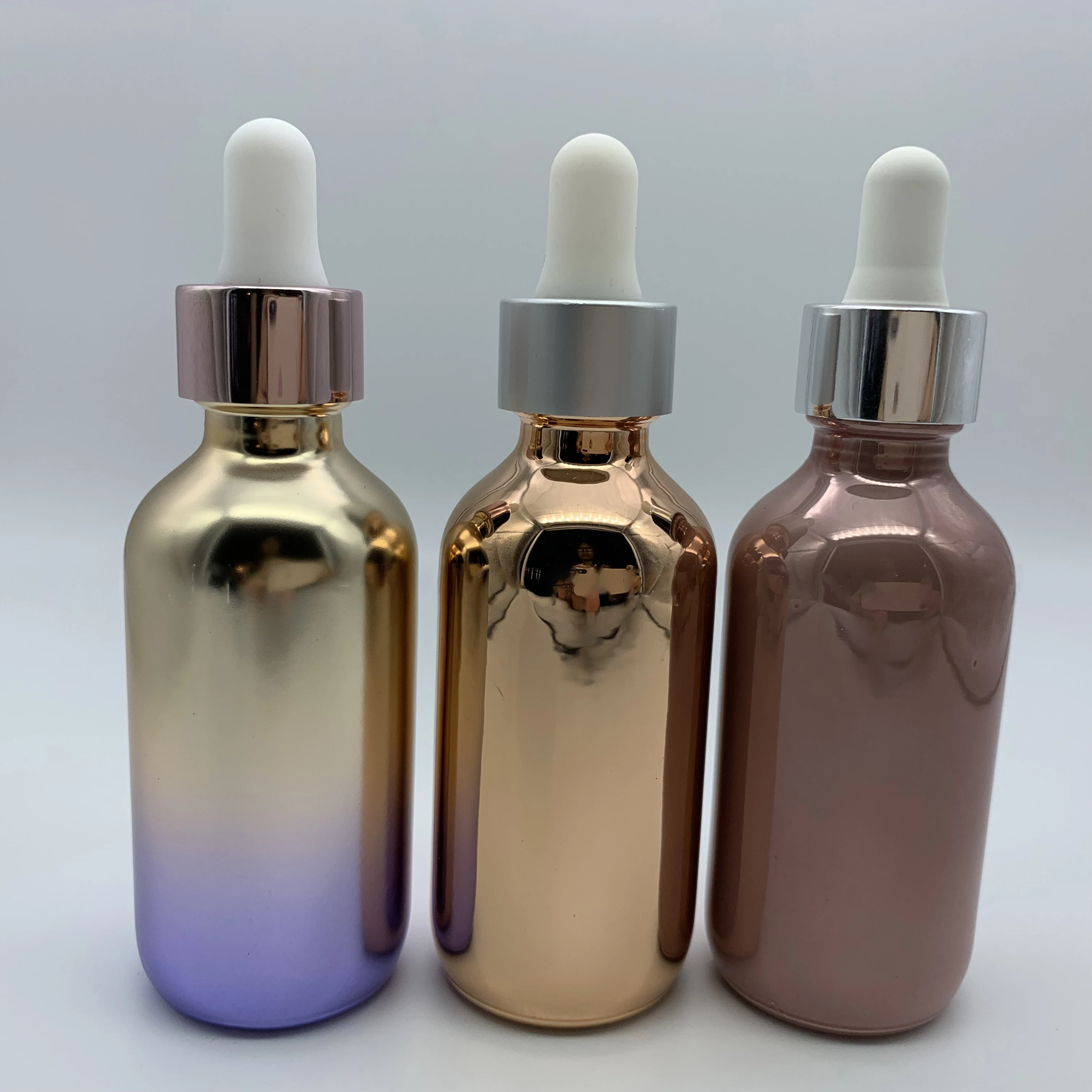 Fancy Gradient Electroplate Dropper Fading Color Glass Bottle for ...