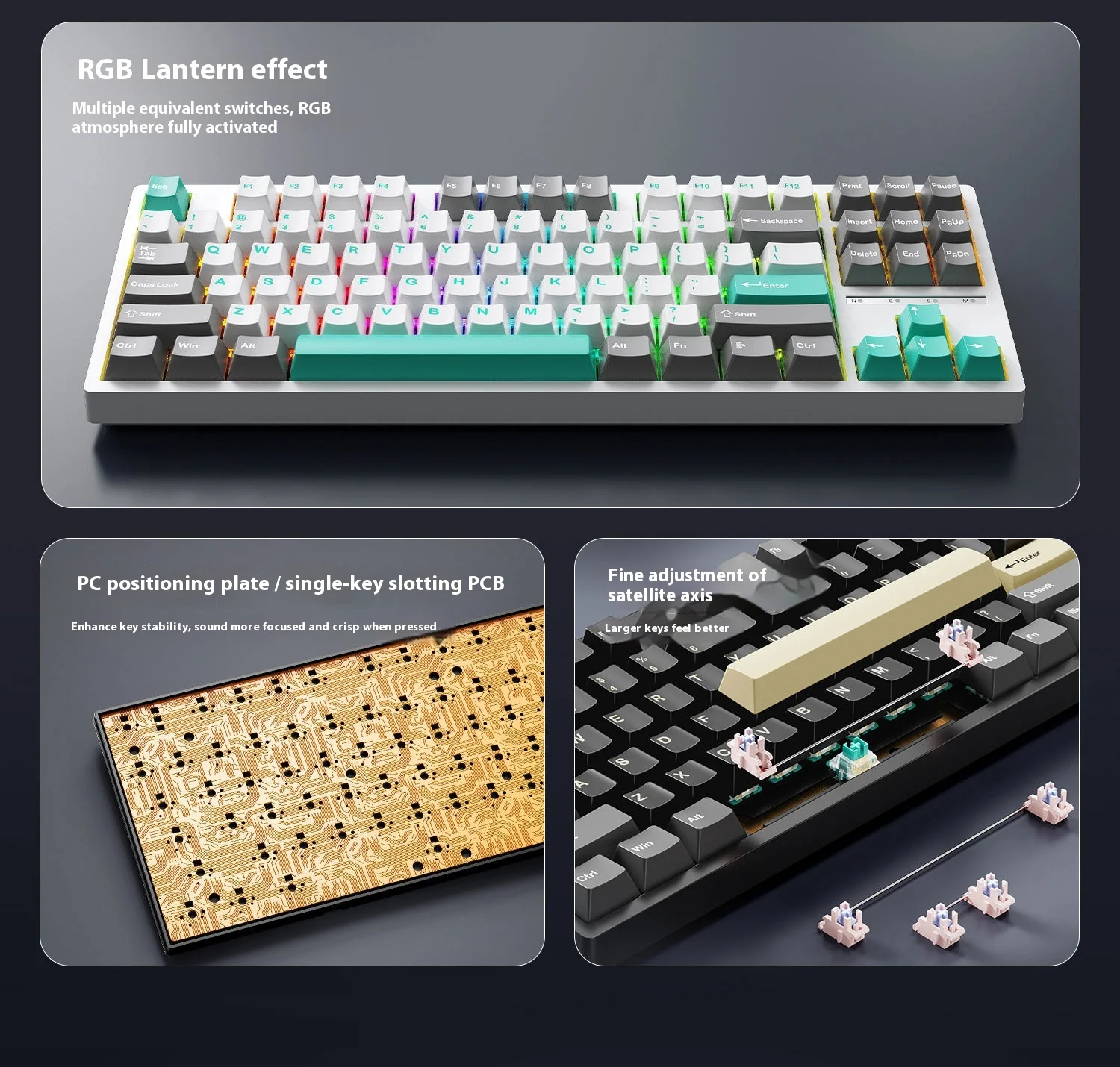 Customizable RGB Wireless for Bluetooth ESports Mahjong Triple Mode ...