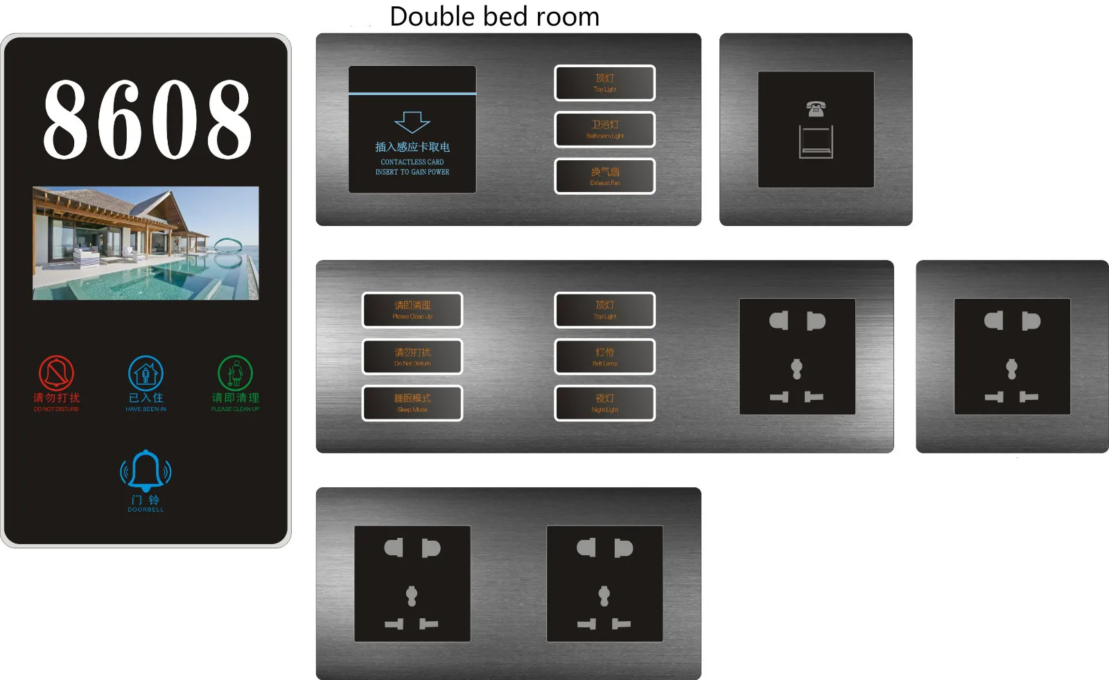 Hotel Guest Room Control System Doorplate Switch With Do Not Disturb ...