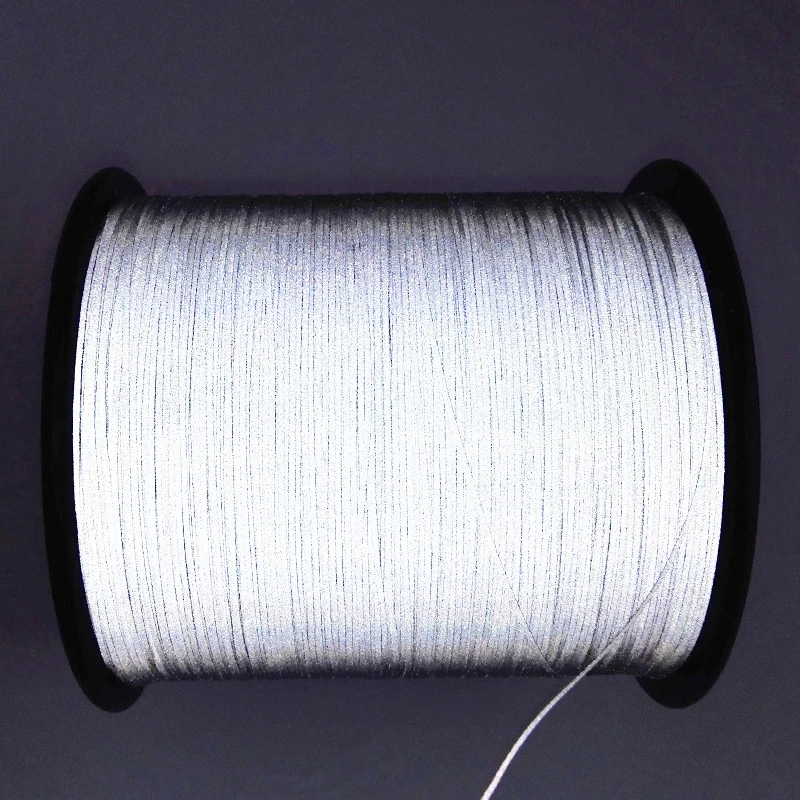 High Visibility Grey 1mm 2mm 3mm Double Sided Flat Reflective Yarns for ...