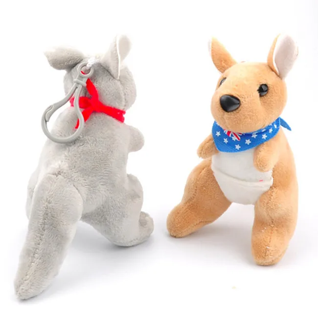 Cute Mini Plush Kangaroo with Australian Flag Toy Key Chain