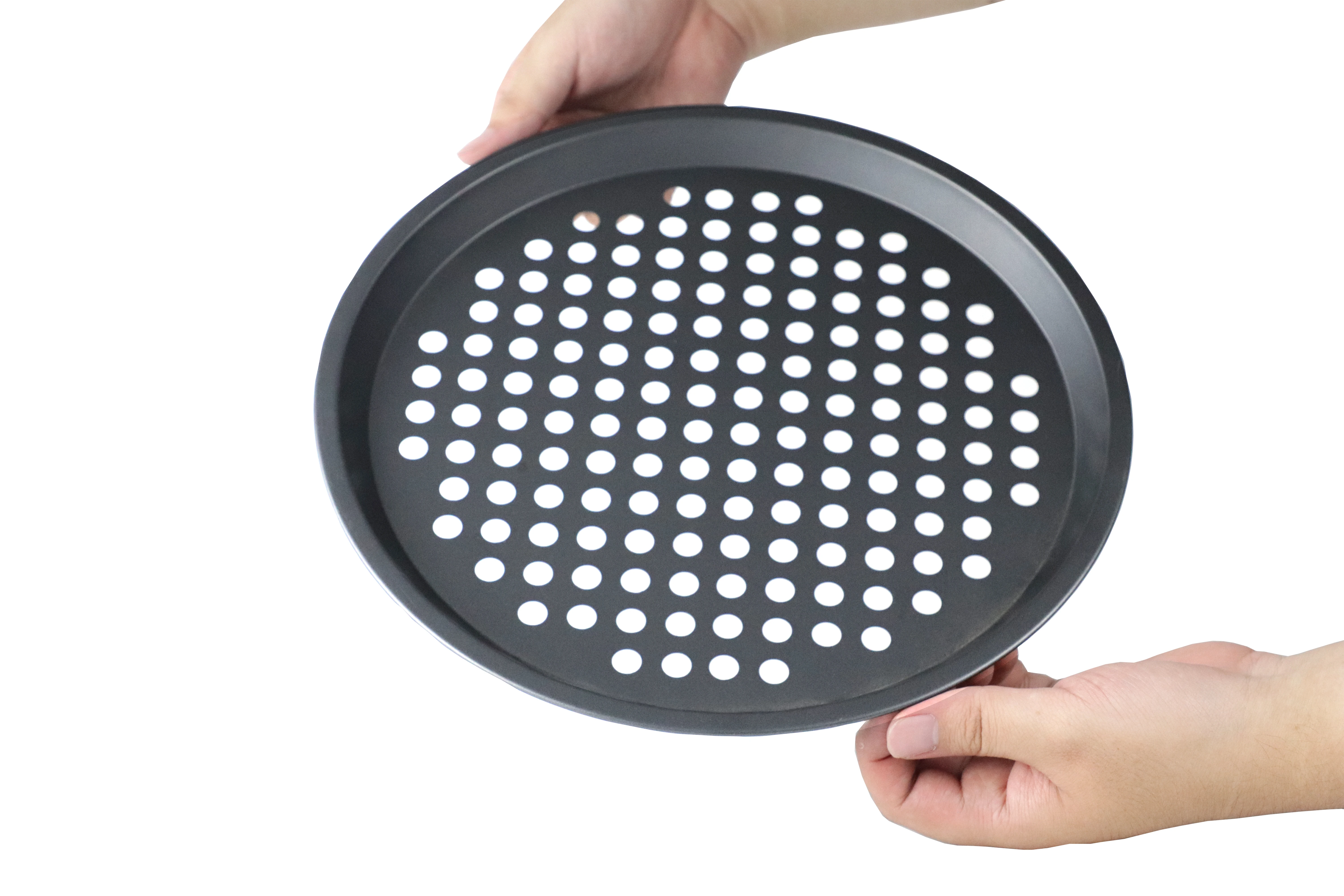 Pizza Pan 12 Inch,Perforated Pizza Tray With Holes For Oven,Black Heavy ...