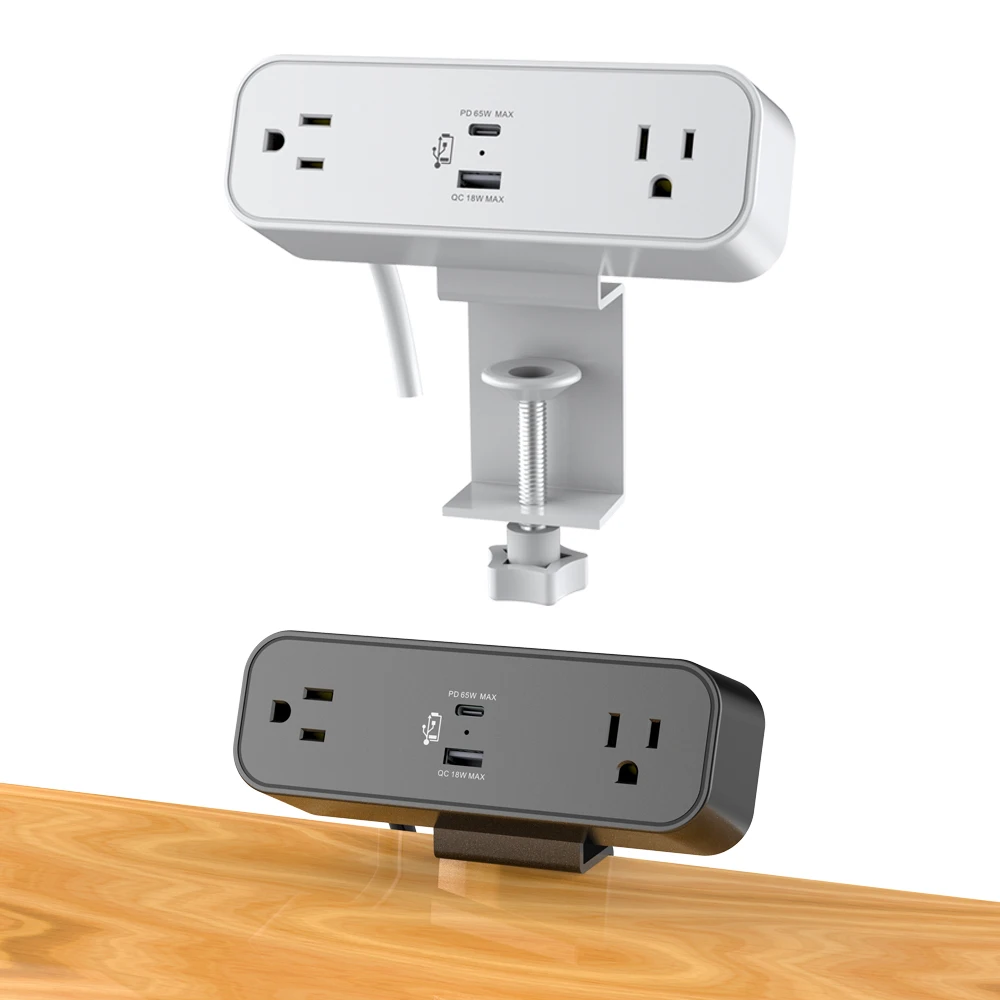 Tonghua Mountable Desktop Power Outlet End Table With Charging Station ...
