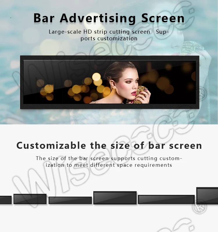 High Brightness 28 Inch 1920x360 Lcd Panel Hd Supermarket Lcd Bus ...