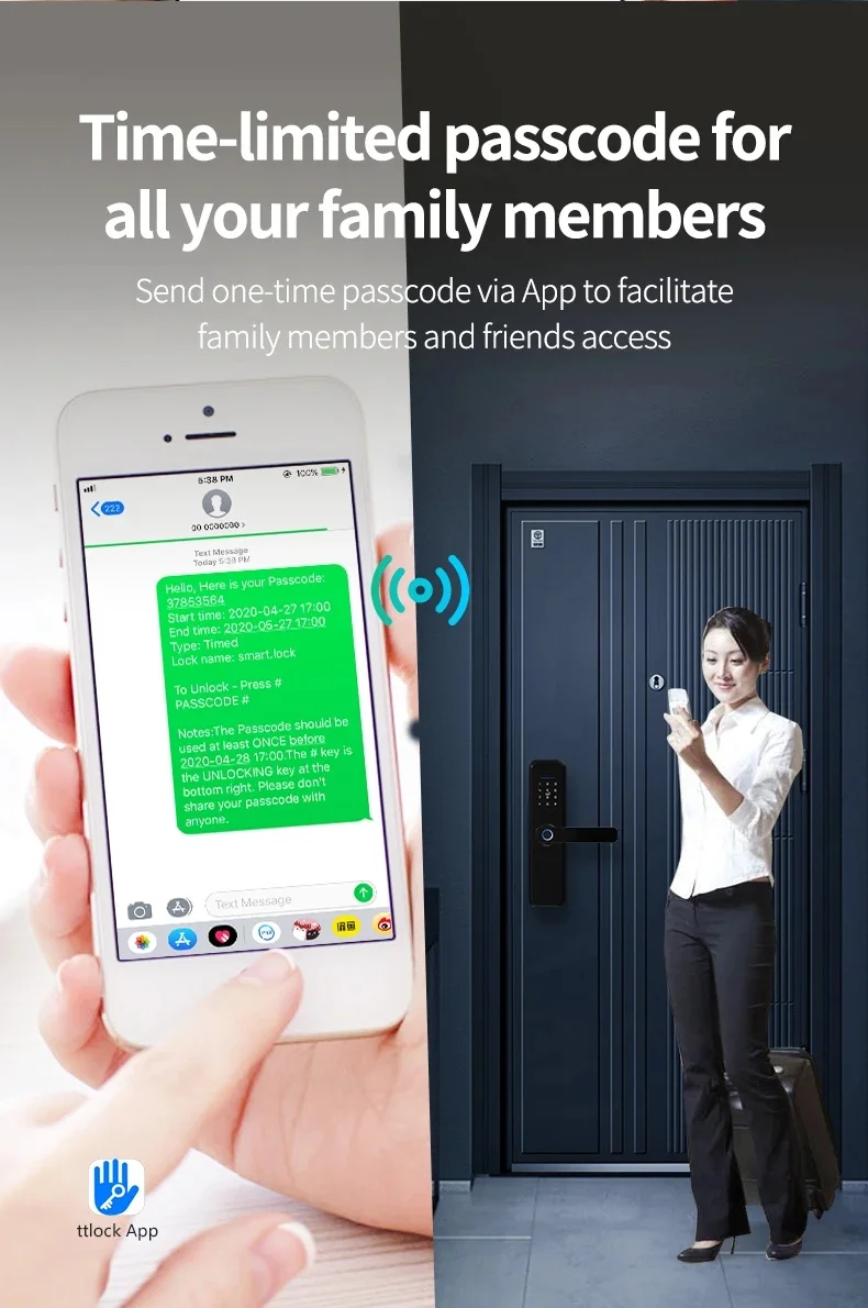 Tuya Zigbee Ttlock Wifi Doorbell Handle Smart Lock Fingerprint Card ...