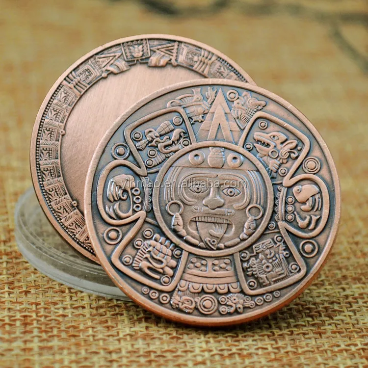 Mayan Calendar Mexico Coin,Antique Bronze Plating Free Samples Sales ...