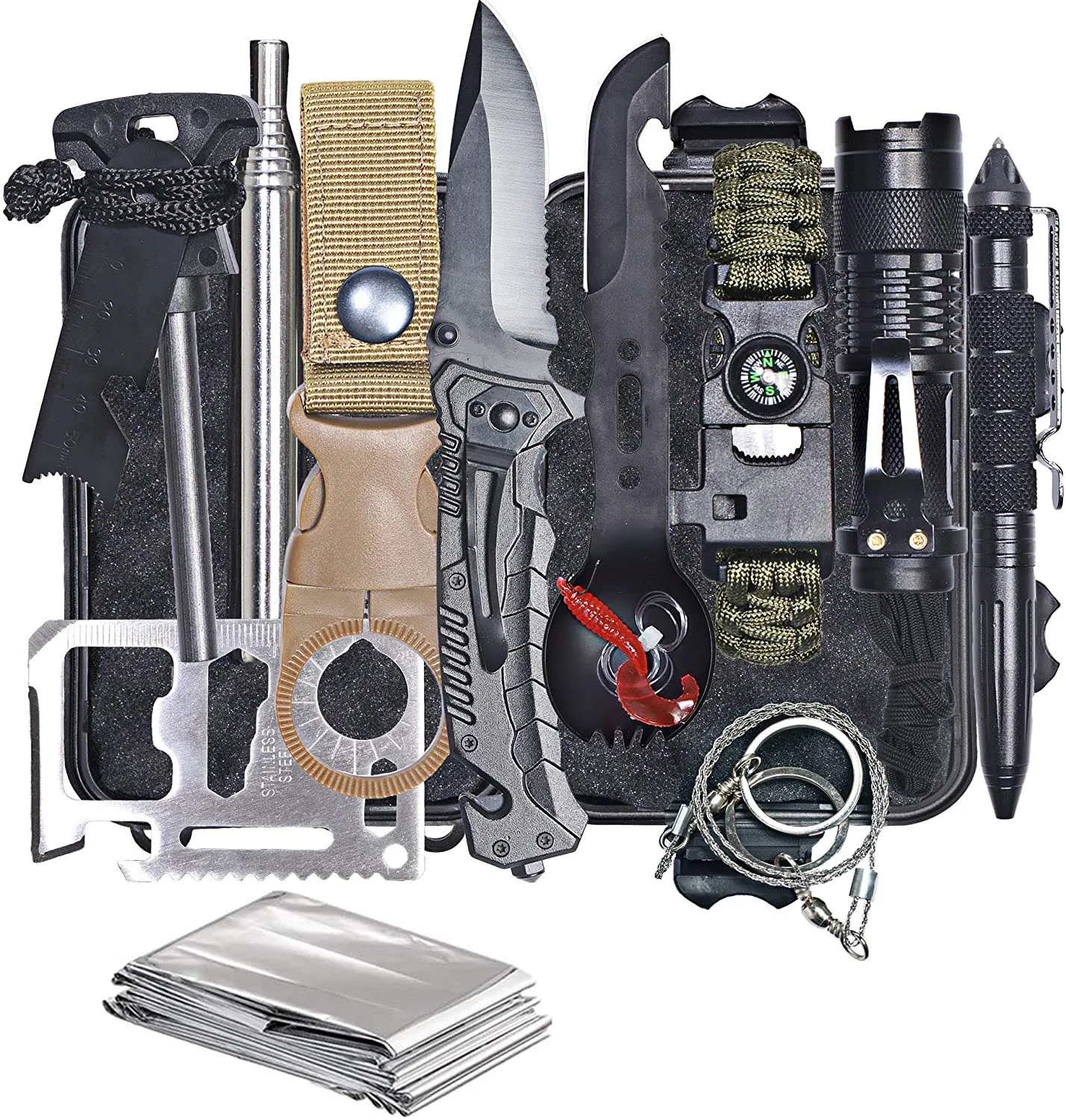 Survival Kit 13 in 1 - Essential Outdoor Tools for Camping