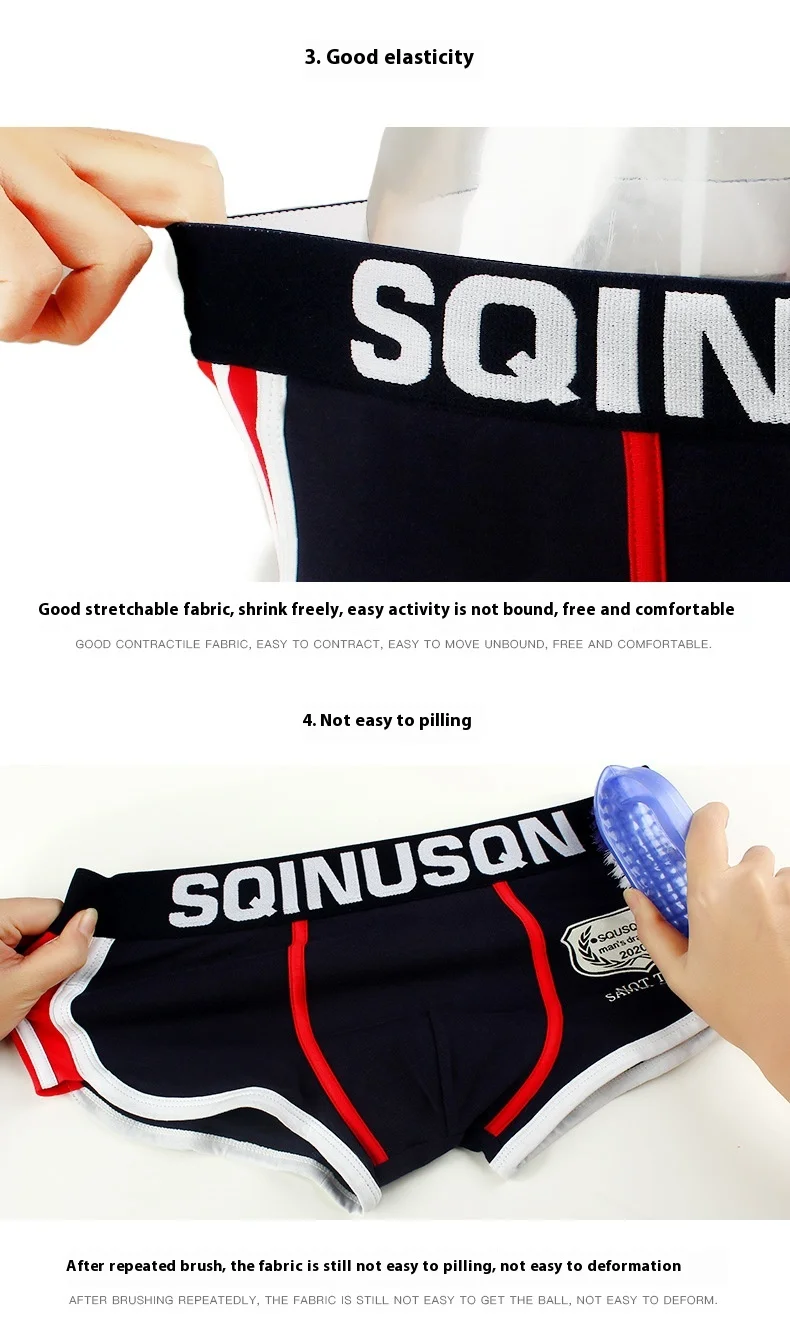 Cross Border Wholesale Mid-Rise Men's Knitted Cotton Boxers Comfortable ...