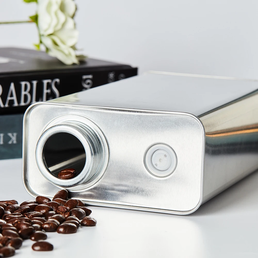 16Oz Metal Coffee Cans with Valve - 1 Pound Tin Packaging for Coffee ...