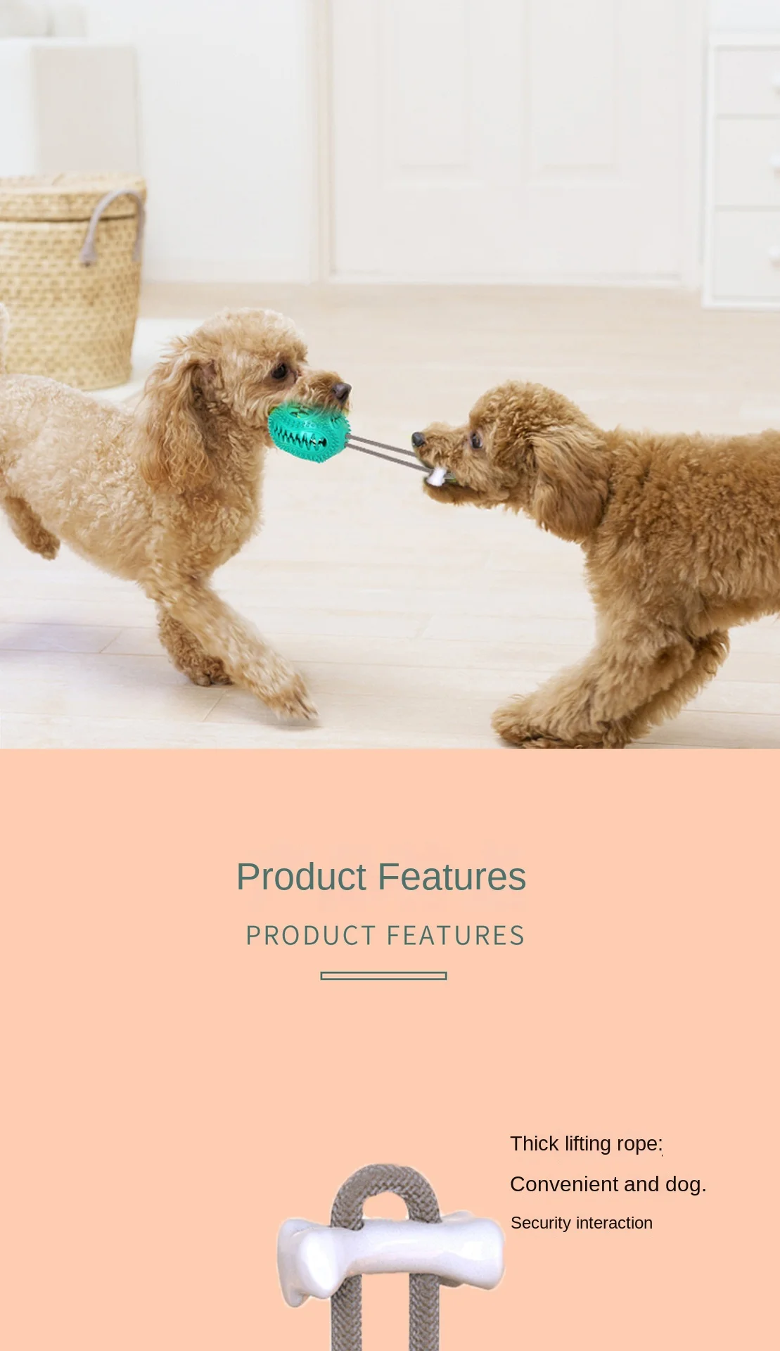 Pet Dog Chew Bite Ball Leak Ball Bean Bite Resistant TPR Material Easy ...