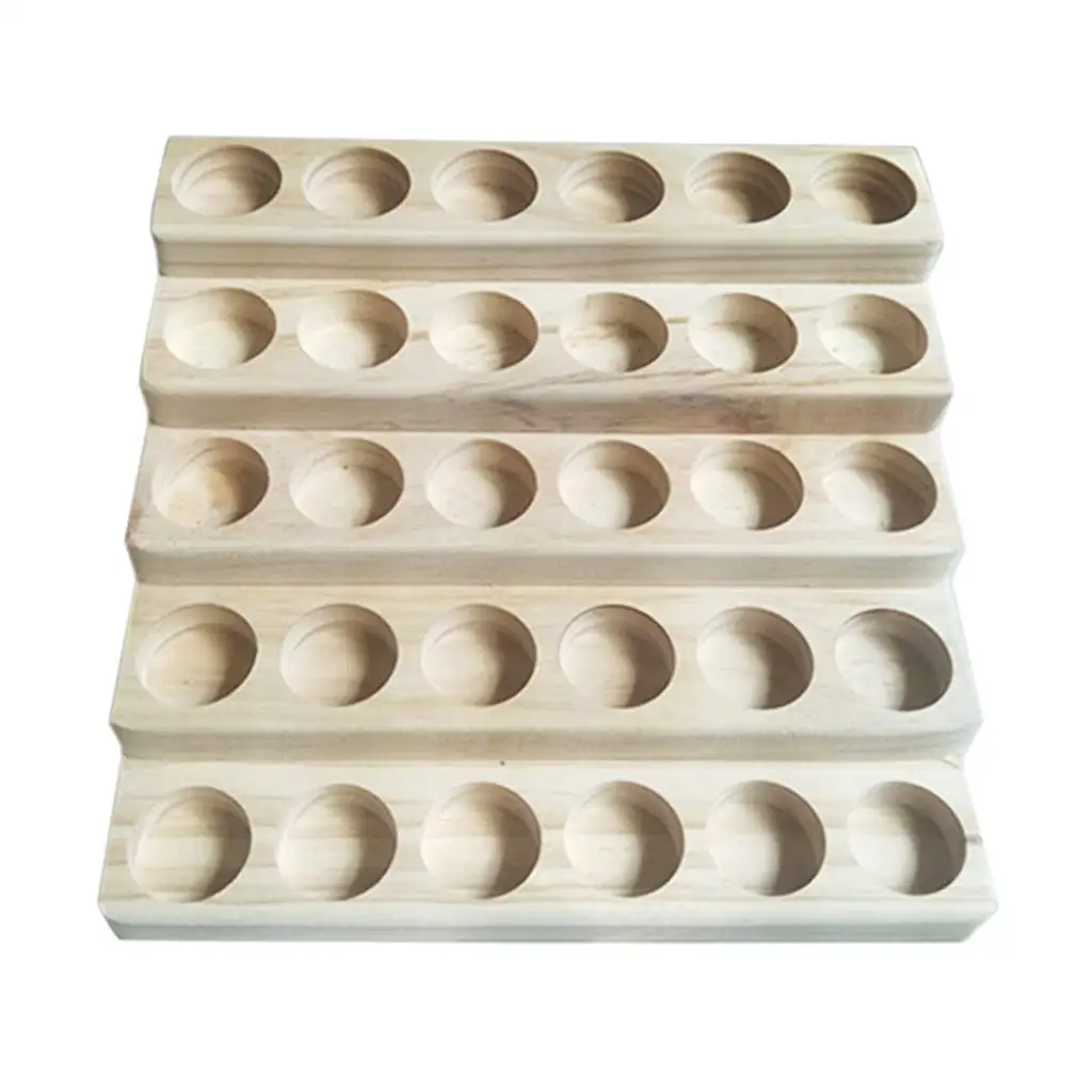 5 Tier 30 Slots Wooden Essential Oil Display Rack,Portable Carrying ...