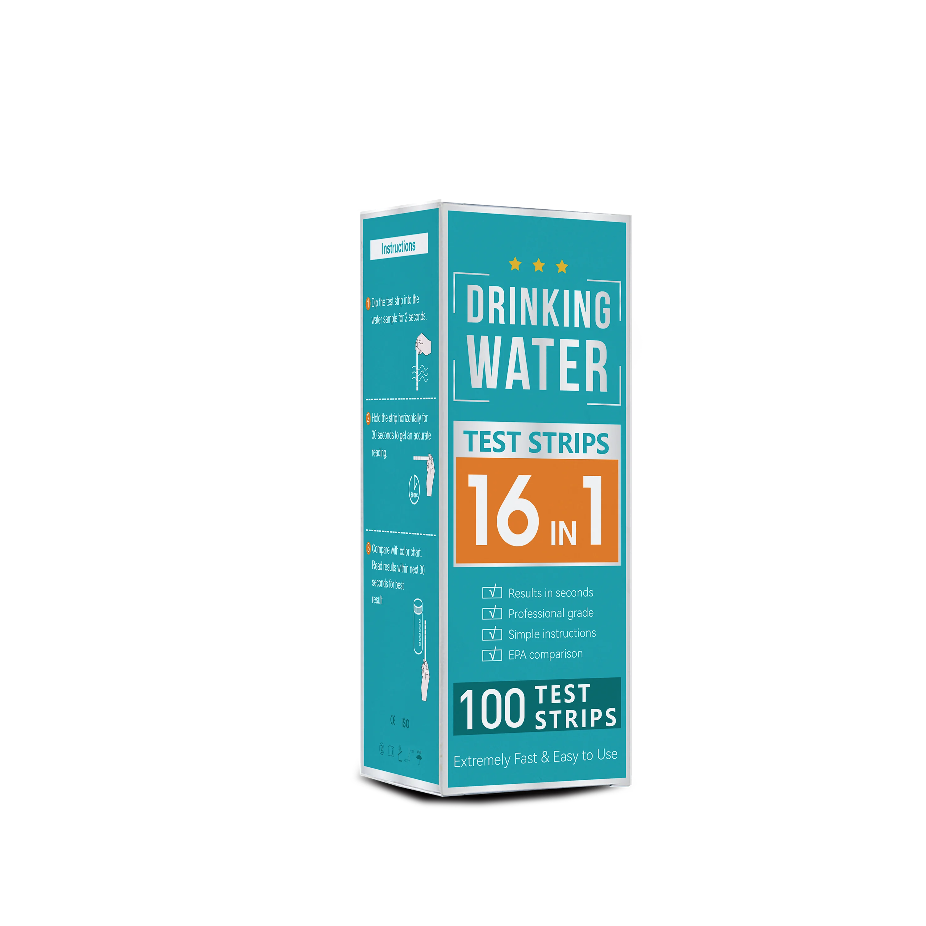 16 In 1 Drinking Water Test Strip 100 Pcs Kit For Water Quality Testing ...