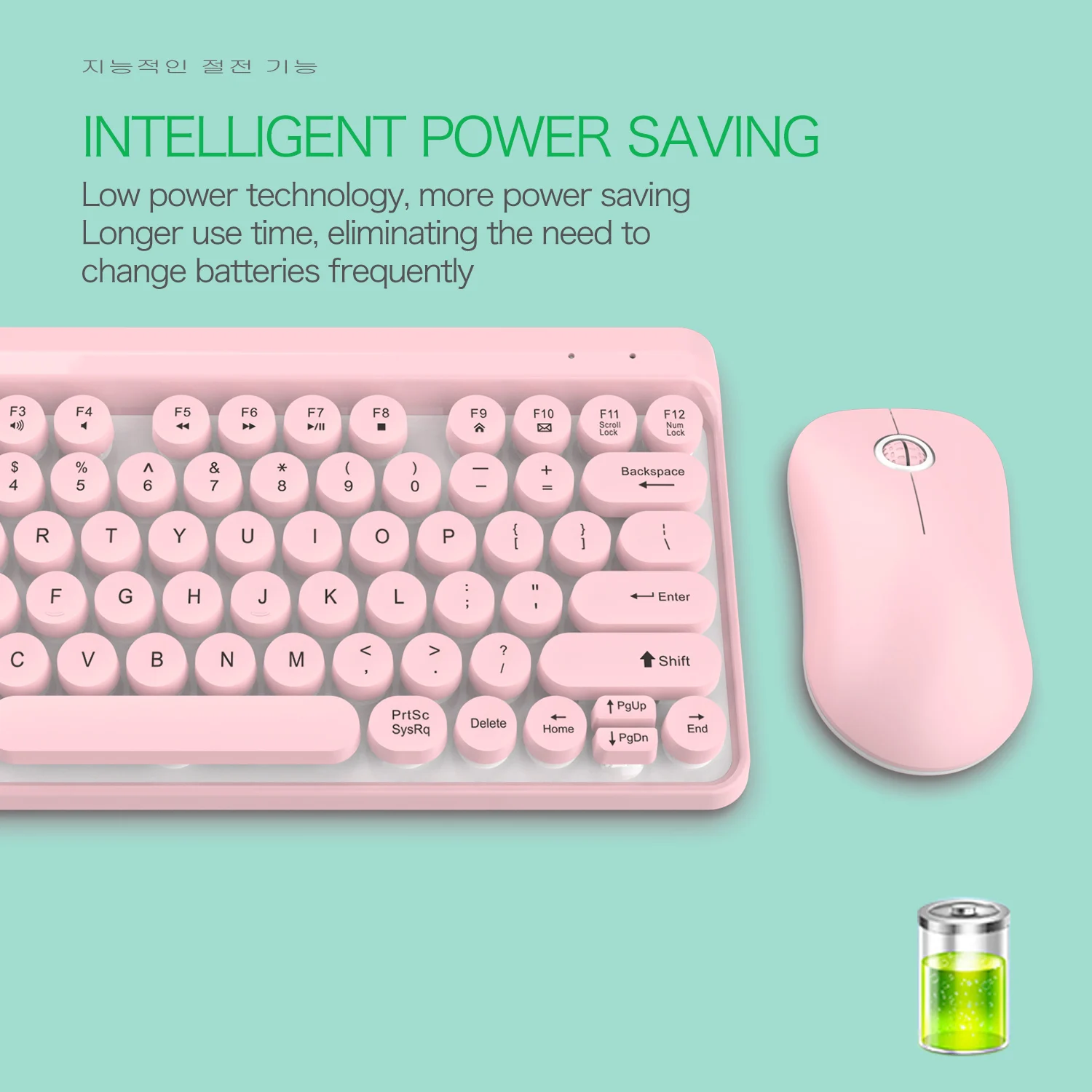 Retro Pink Keyboard 2.4g Wireless Keyboard And Mouse Combo - Buy ...