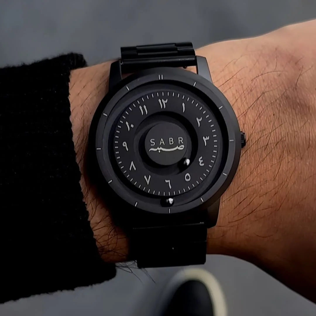 SABR Men's Luxury Black Stainless Steel Quartz Watch