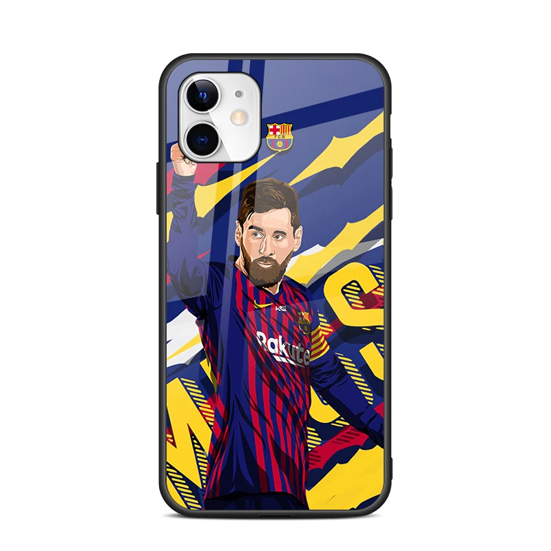 Customized Hard Tempered Glass Lionel Messi Football Mobile Phone Case ...