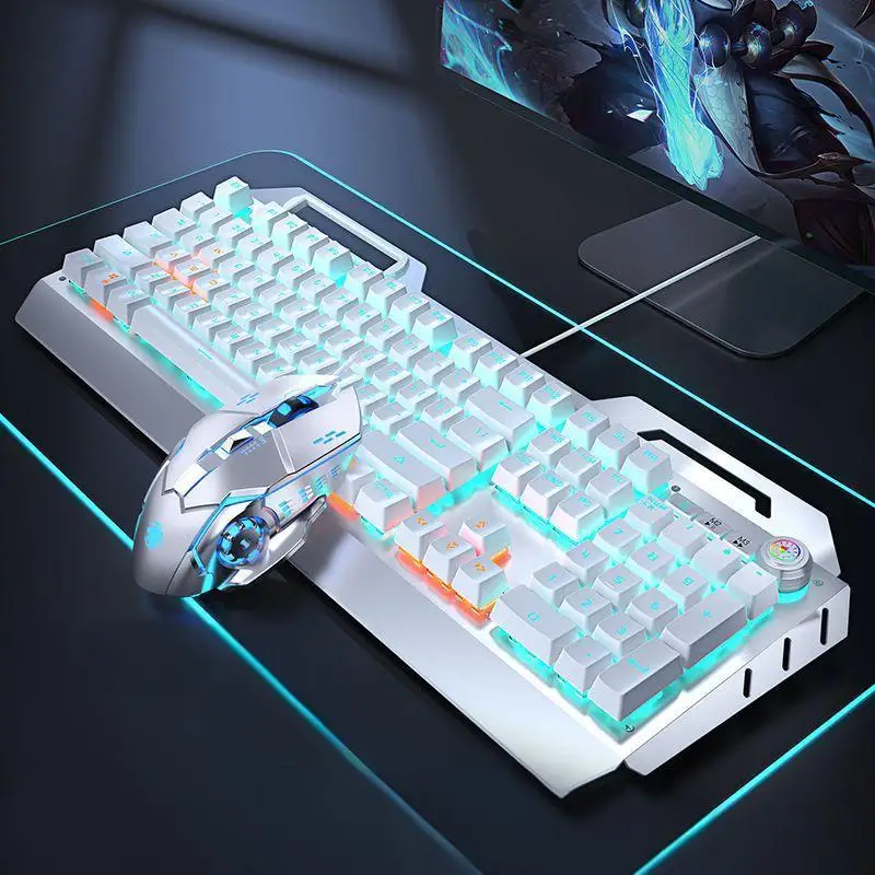 104-key Wired Mechanical Keyboard and Mouse Combo for Gaming and Office ...