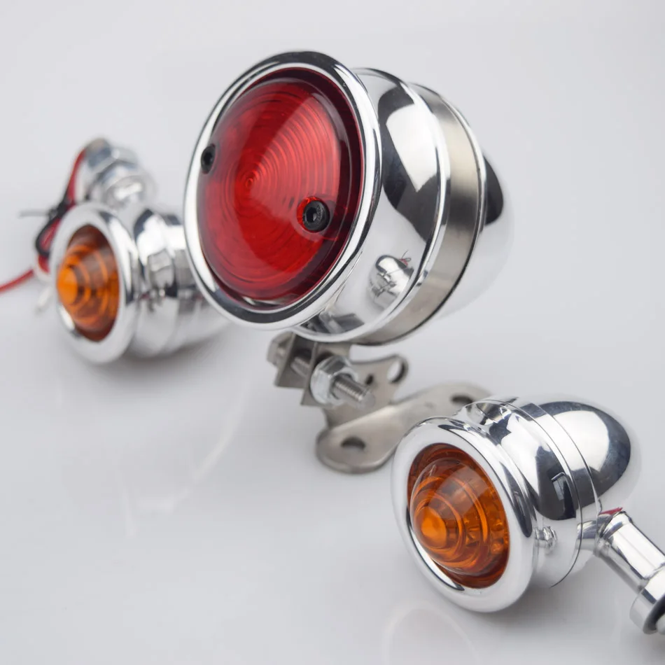 Motorcycle Led Red Rear Brake Stop Light Lamp For Custom Vintage ...