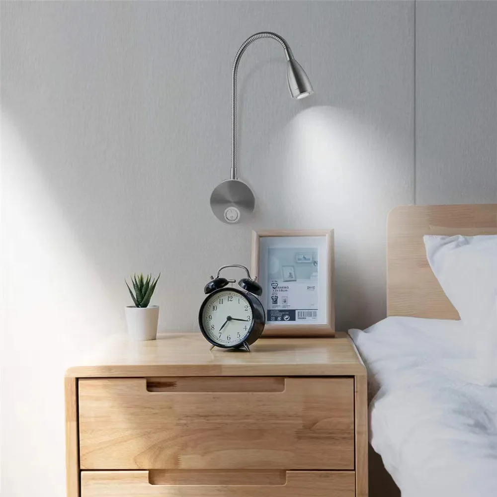 Hotel Home Bed Reading Light - 3W Wall Mounted LED Lamp with Switch for ...