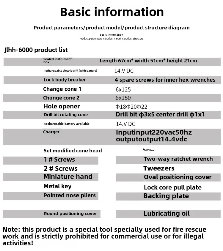 Portable JLHH-6000 Anti-Theft Security Door Breaker Set with Lock ...