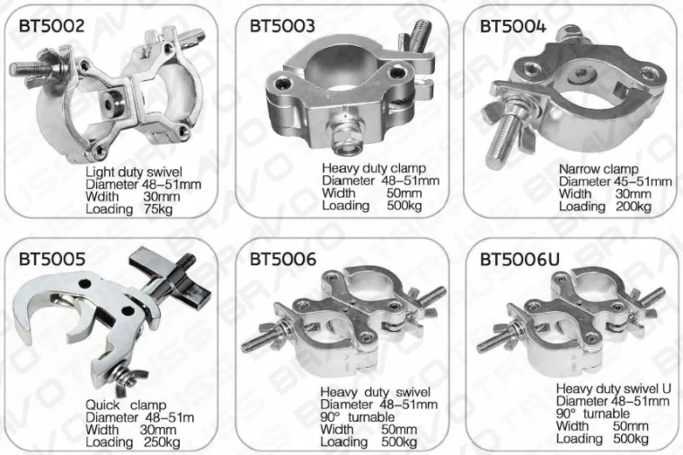 Bravo Stage Aluminum Stage Lighting Truss Eye Clamp Hook for Tube 48 ...