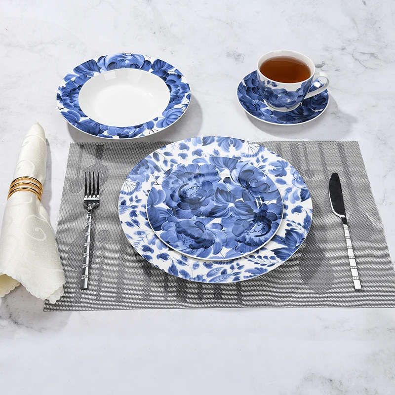 Wholesale Blue and White Crockery Sets - Antiqued Porcelain