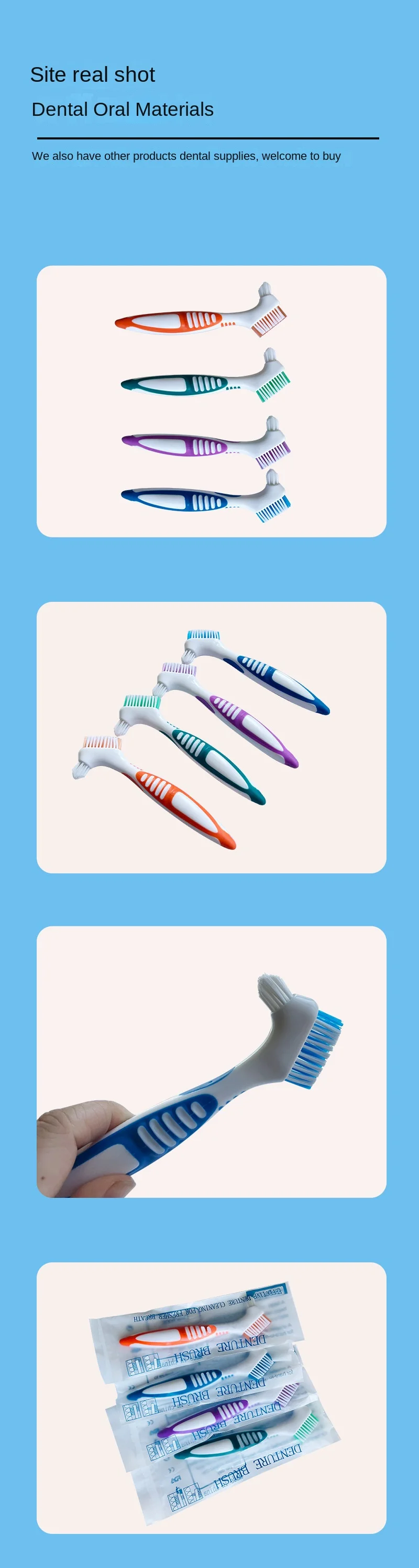 Furein Smile YL-15 1 Pack Double-Sided Elderly Teeth Brush Denture ...