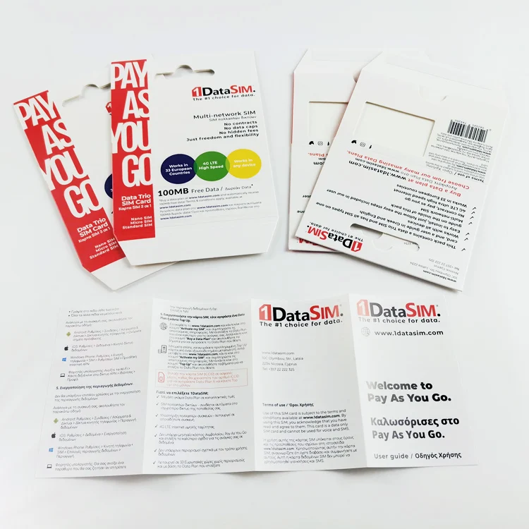 Custom 5G Paper SIM Card Envelope - Secure & Stylish